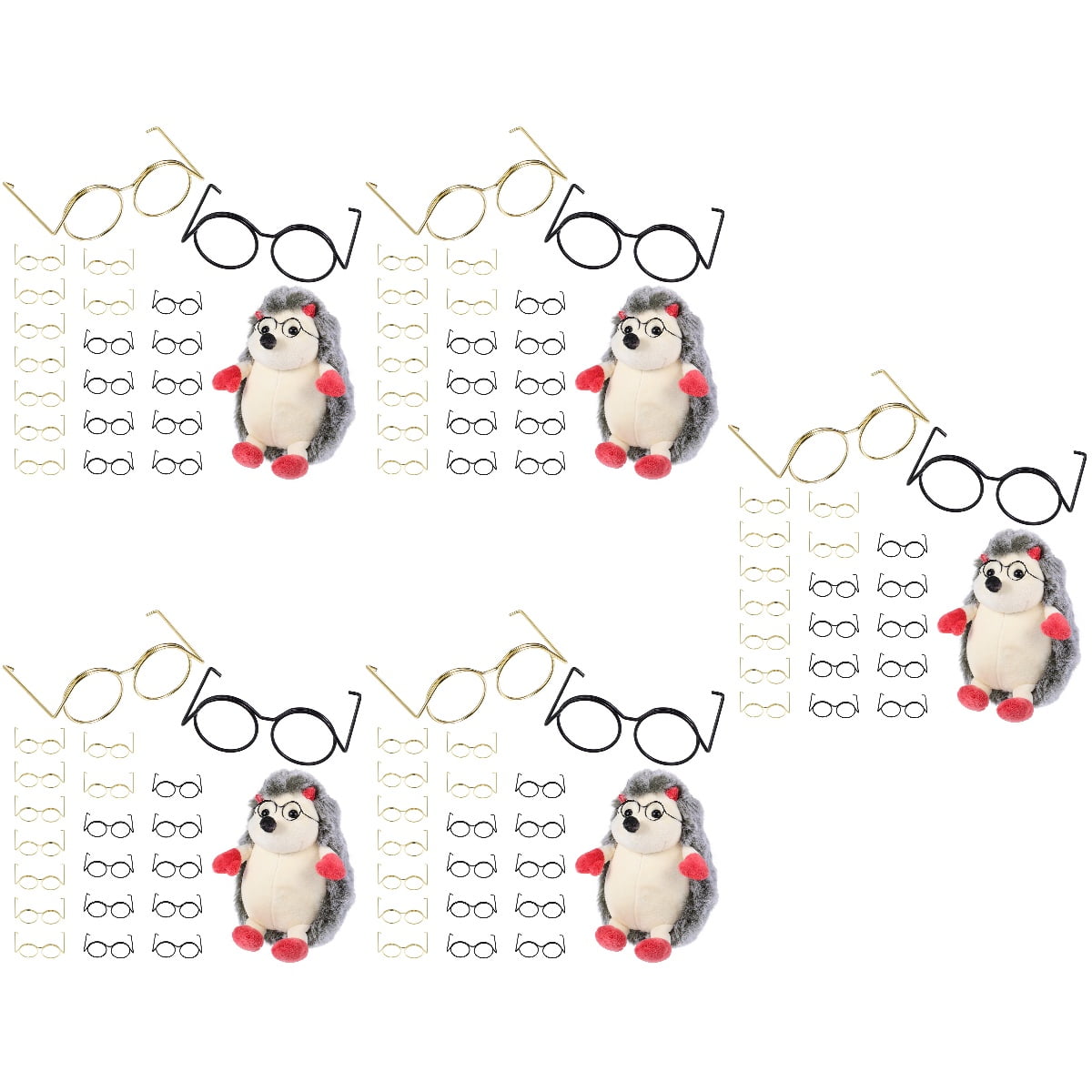 100 pcs Doll Eyeglasses Mini Glasses Metal Tiny Glasses Props Dress Up ...