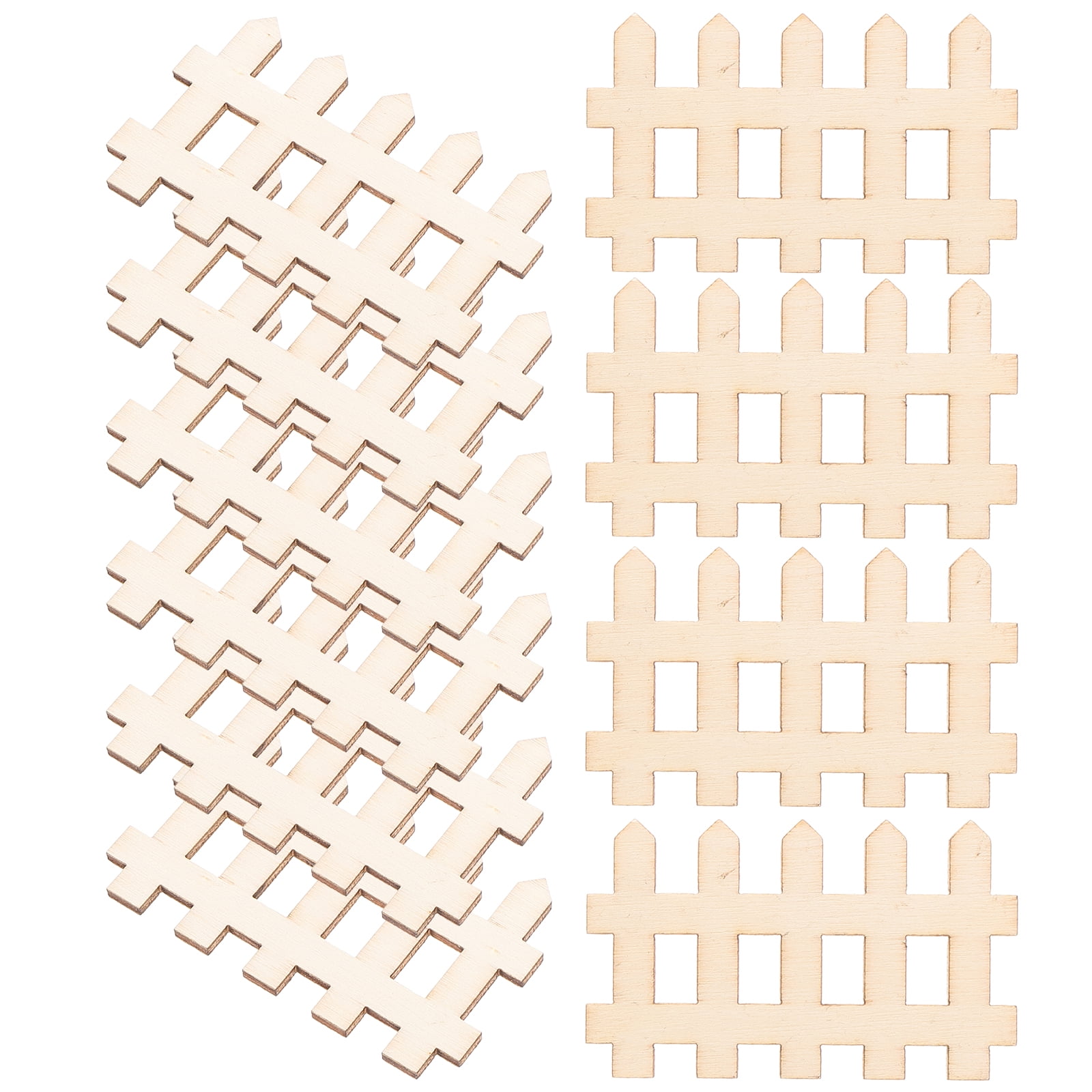 100 pcs Mini Fence Miniature Wooden Fence Mini Picket Fence Garden Mini ...