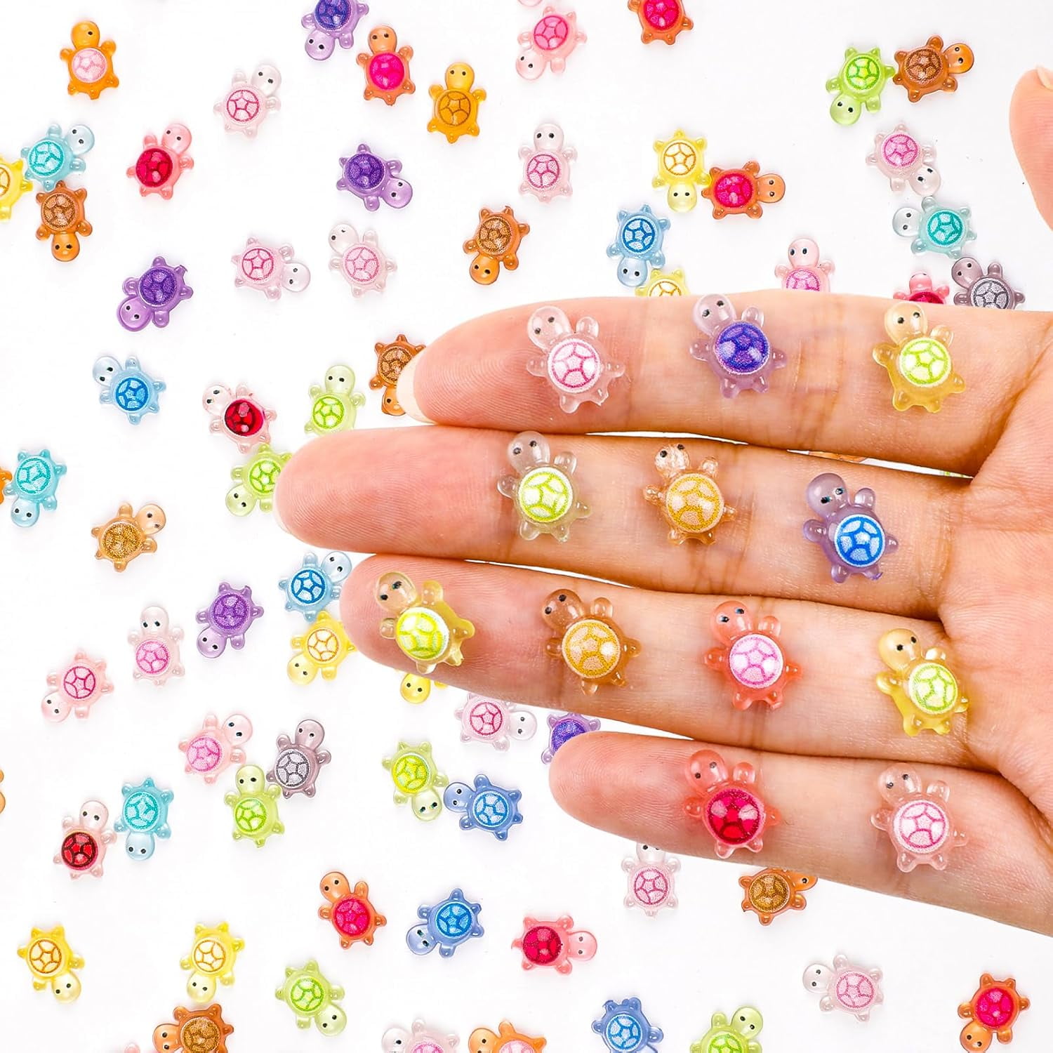 100 pcs Mini Resin Turtles Tiny Luminous Turtle Figurines for Garden ...