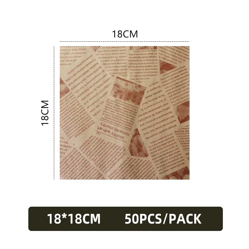 100 pcs Oil-Proof Paper for Wrapping Burger Bread Fried Food Sandwich ...