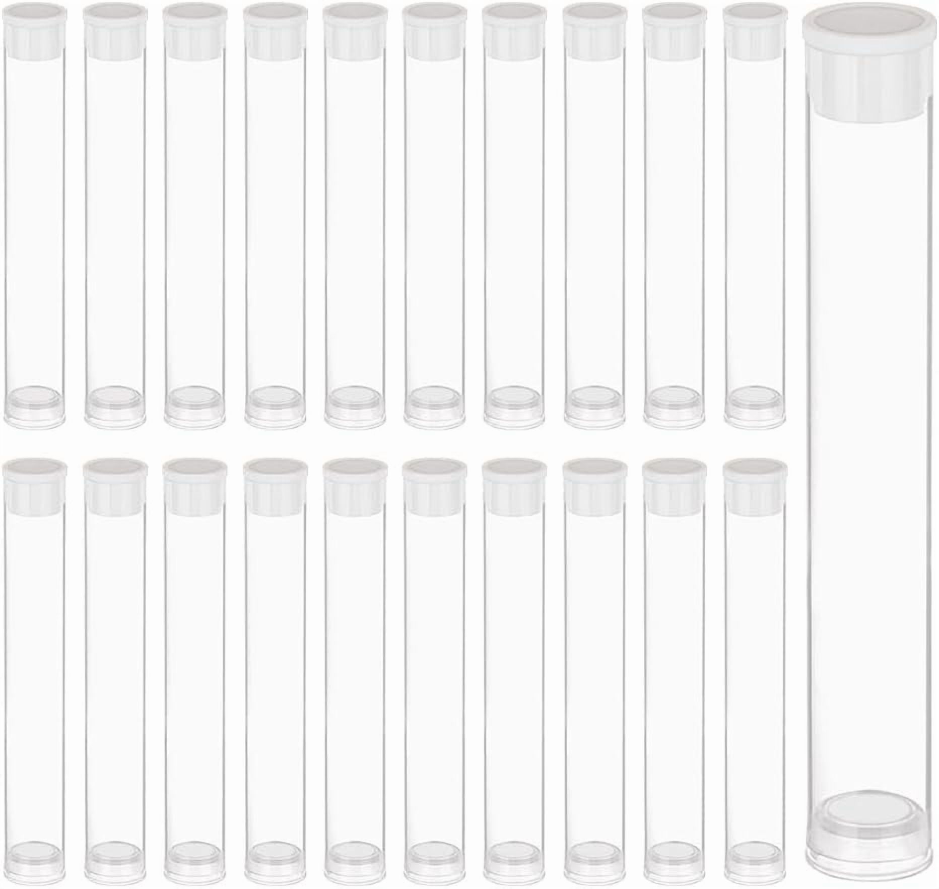 100 pcs PVC Plastic Tube Storage Tube Bead Containers with lid ...