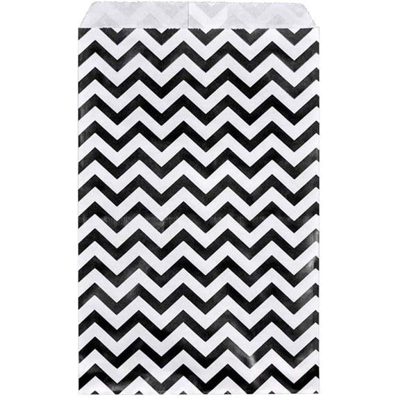 100 pcs Pack Black Chevron Paper Gift Bags 6" x 9" | Gift Bags, Holiday ...