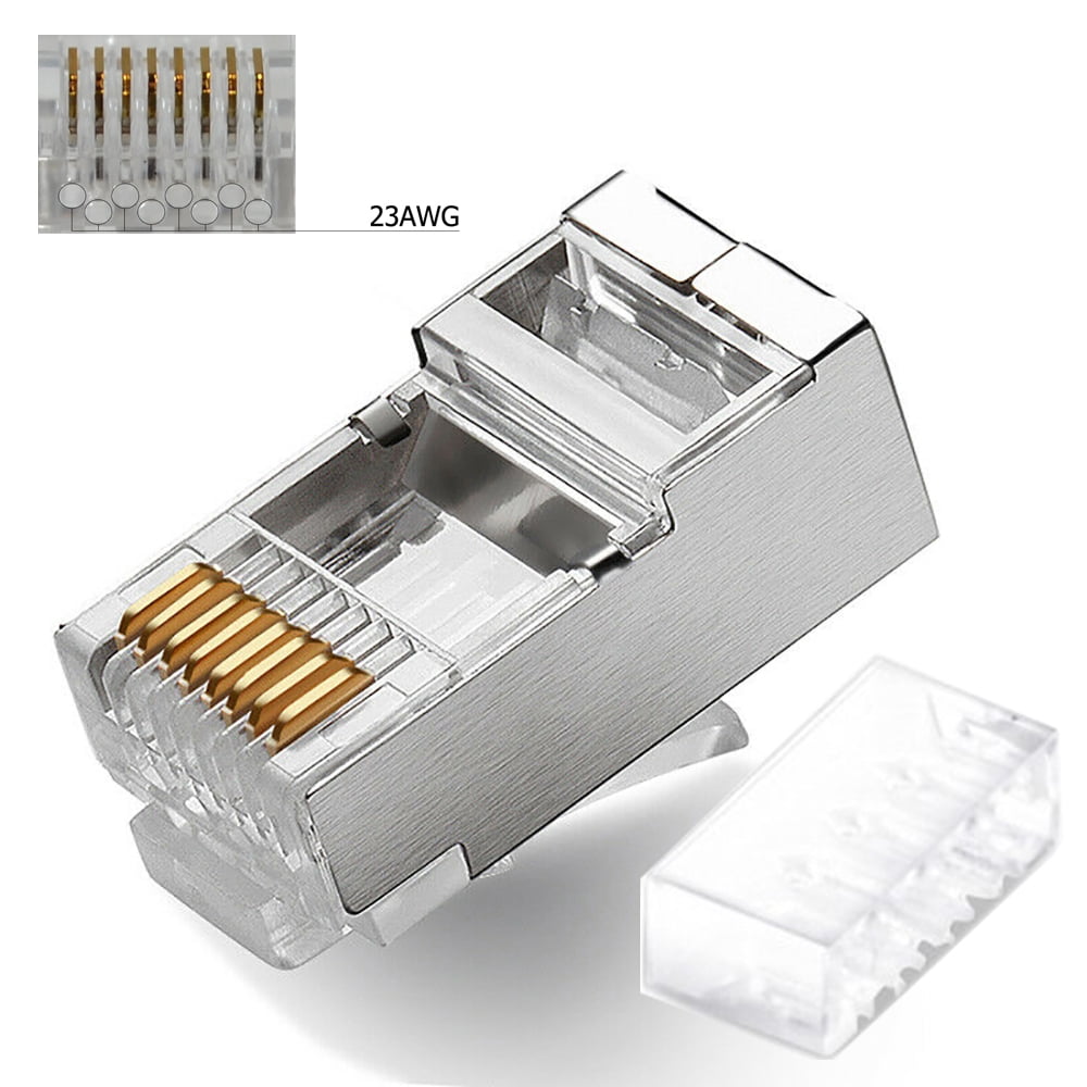 100 pcs RJ45 CAT6 Shielded w Load Bar Insert Modular LAN Network ...