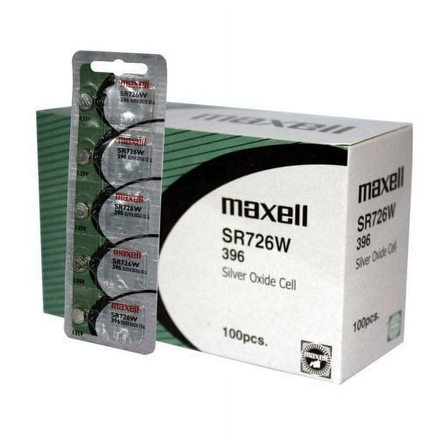 100 pcs SR726W 396 SR59 SR726 Silver Oxide Watch Battery - Walmart.com