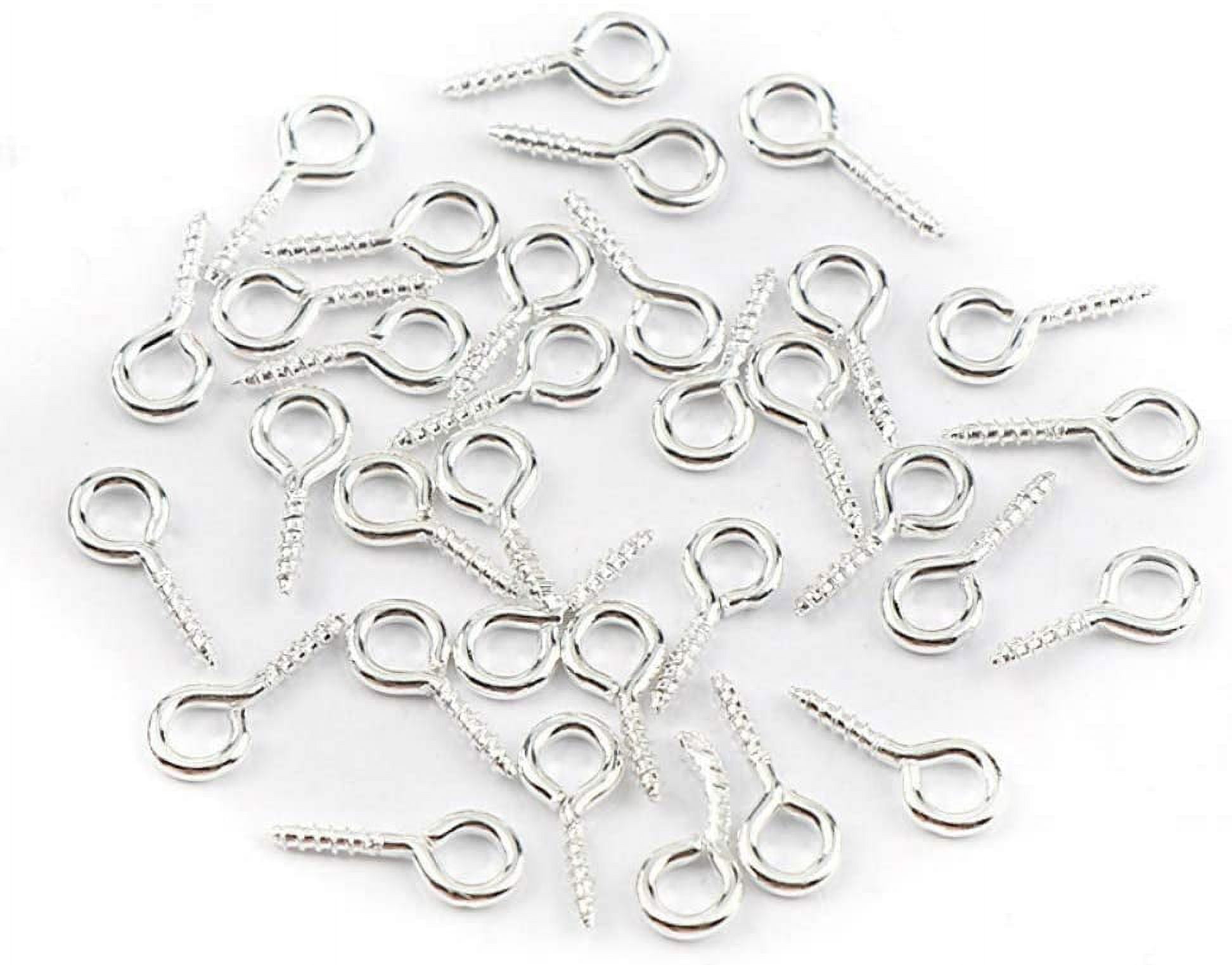 100 pcs Small Tiny Mini Eye Pins Eyepins Hooks Eyelets Screw Threaded ...