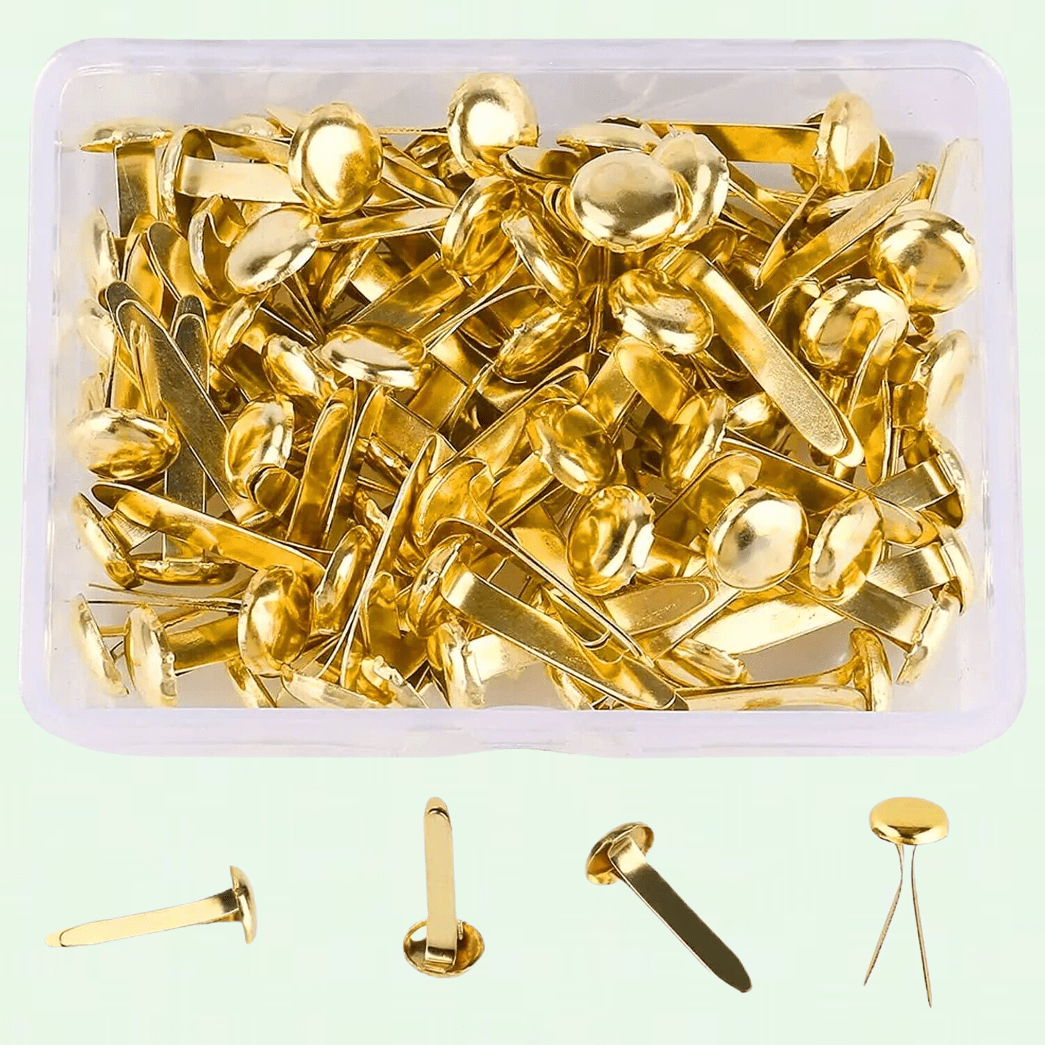 Gold Round Head Brads Split Pins, 100 pcs, 8mm x 17mm, with Storage Box - Walmart.com
