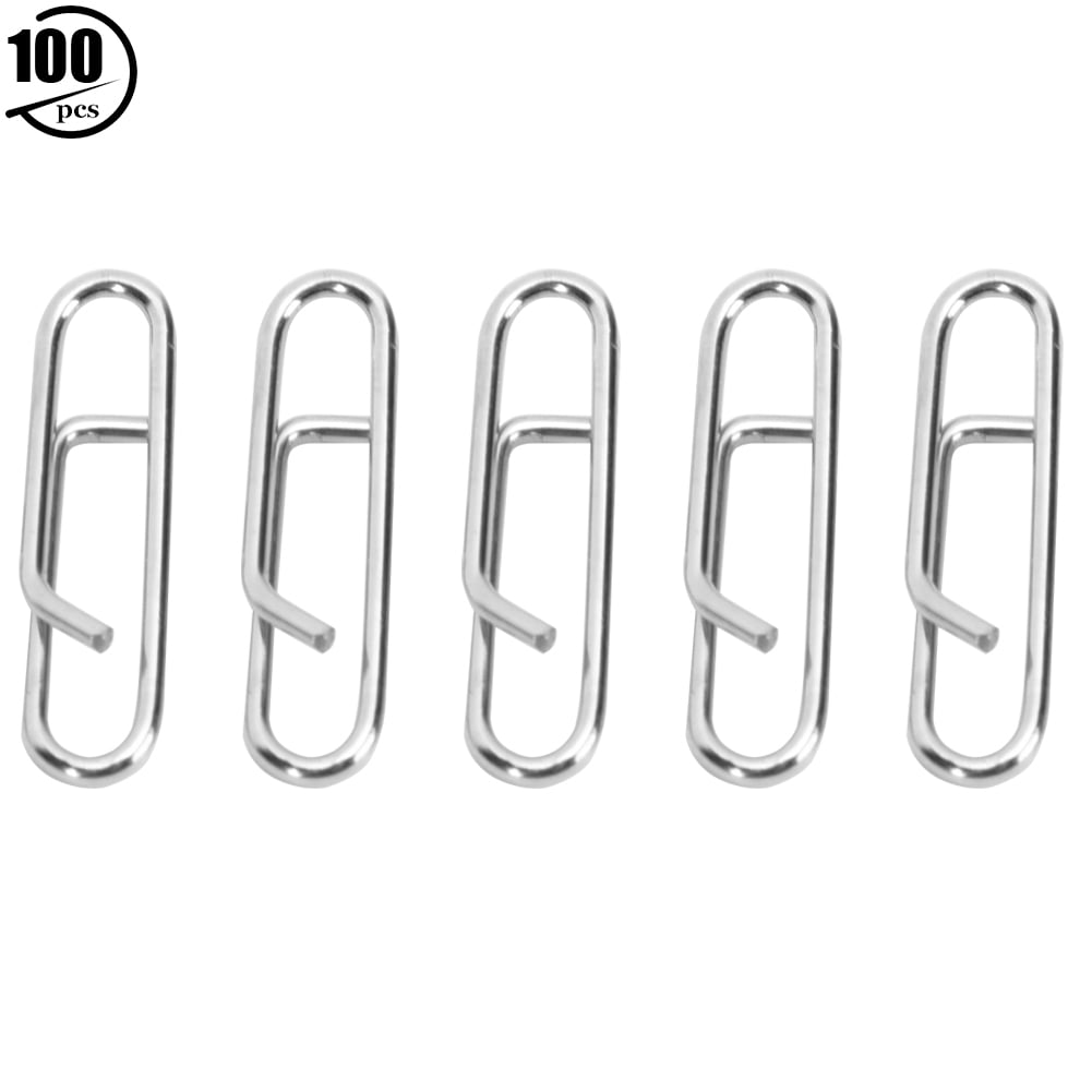 100 pcs Stainless Steel Oval Pin Powerful Fast Link Clip Fishing Tackle ...