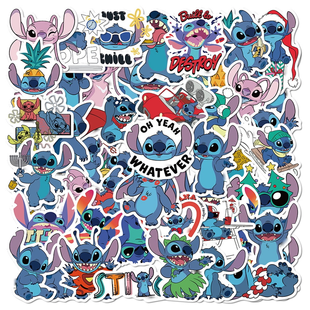 100 pcs Stitch Stickers Anime Stickers Cartoon Waterproof Stickers for ...