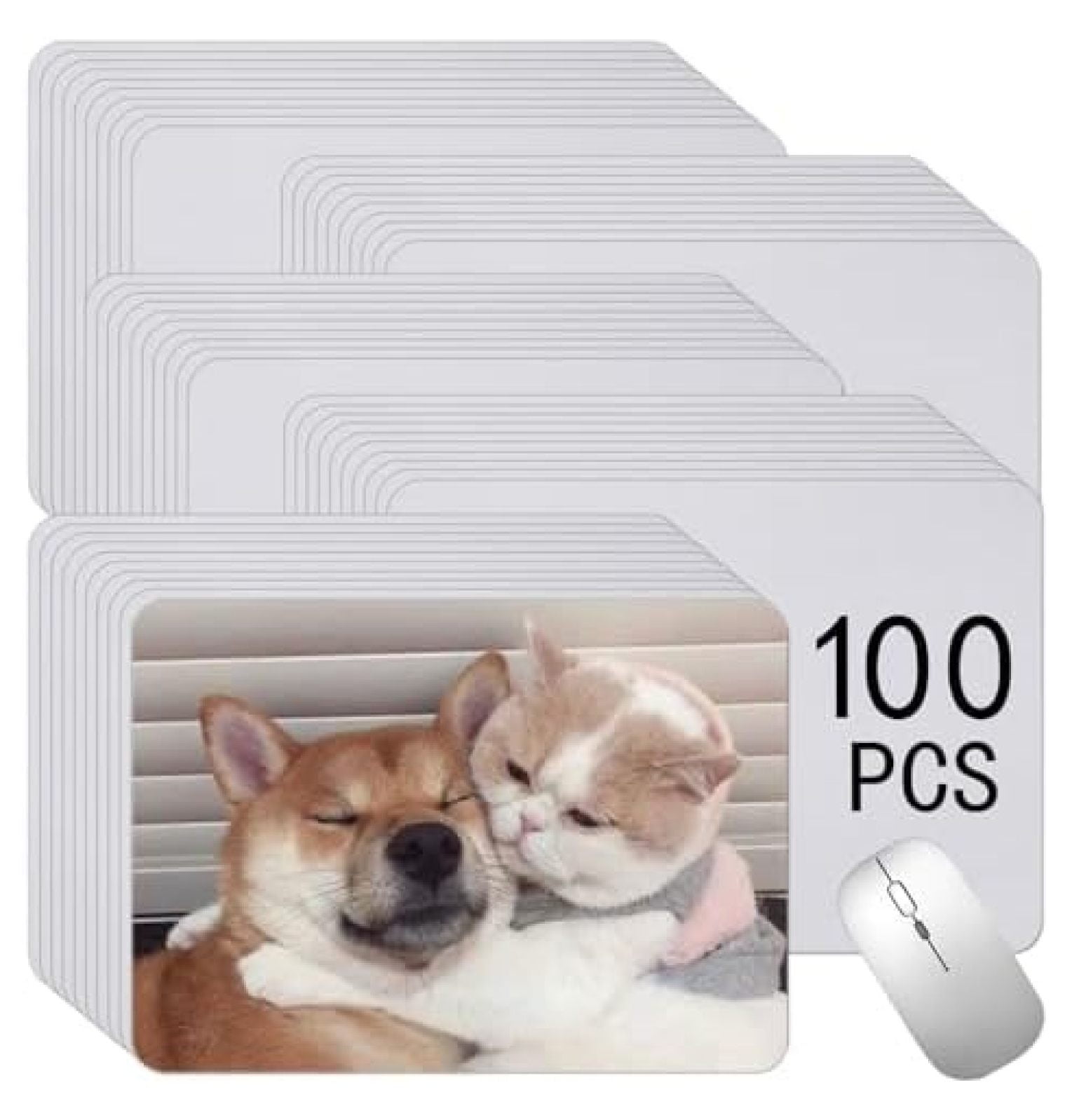 100 pcs Sublimation Mouse Pad Blanks for Heat Press Printing, Rubber ...