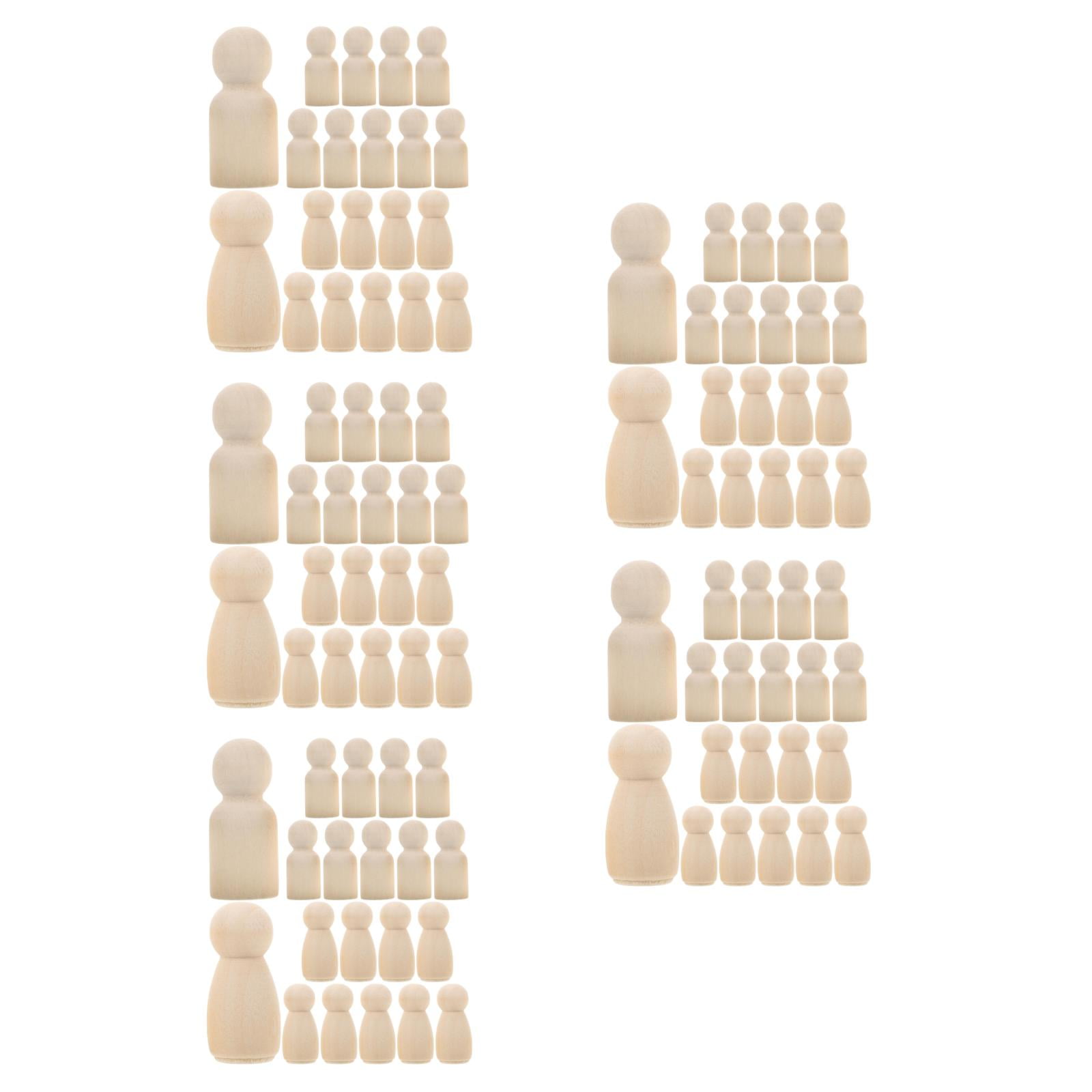 unbranded 100 pcs Unfinished Wooden Peg Dolls Wooden People Bodies Wood ...