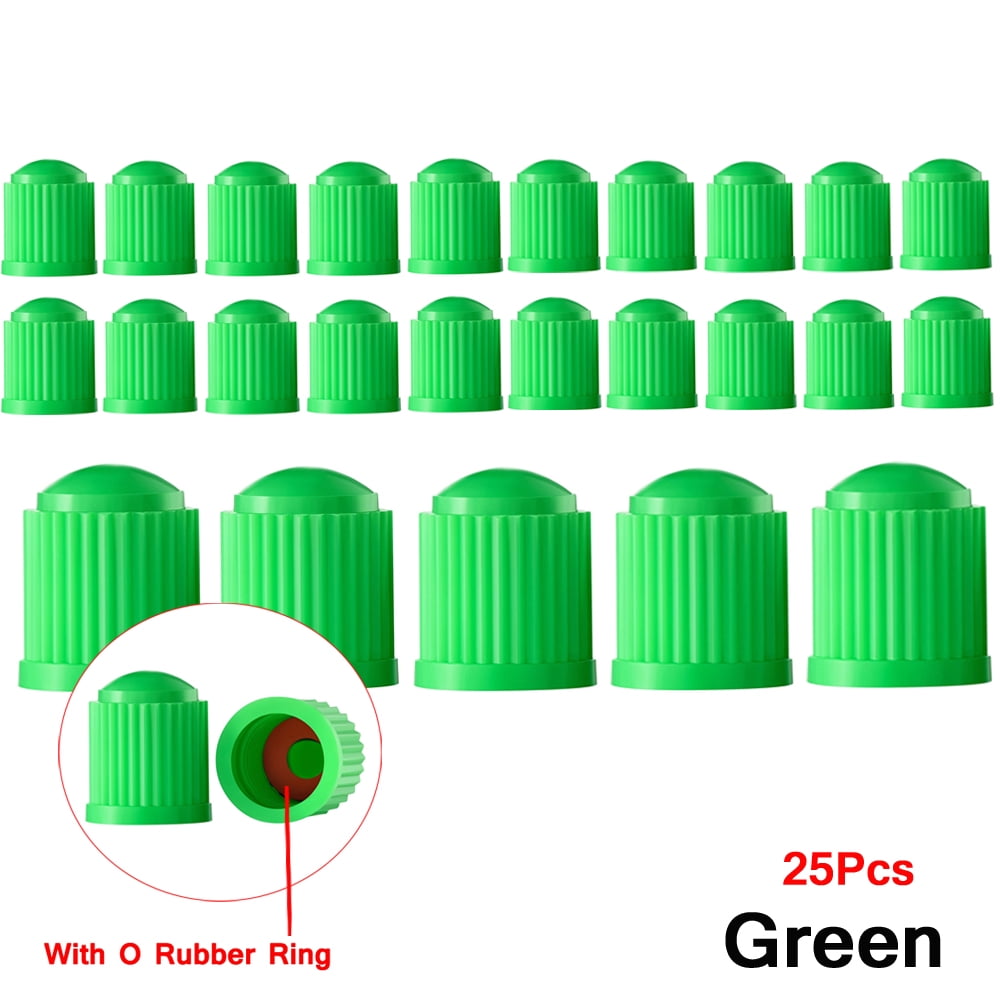 100 pcs Wheel Tire Valve Covers, Universal With O-Ring Rubber Rings For ...