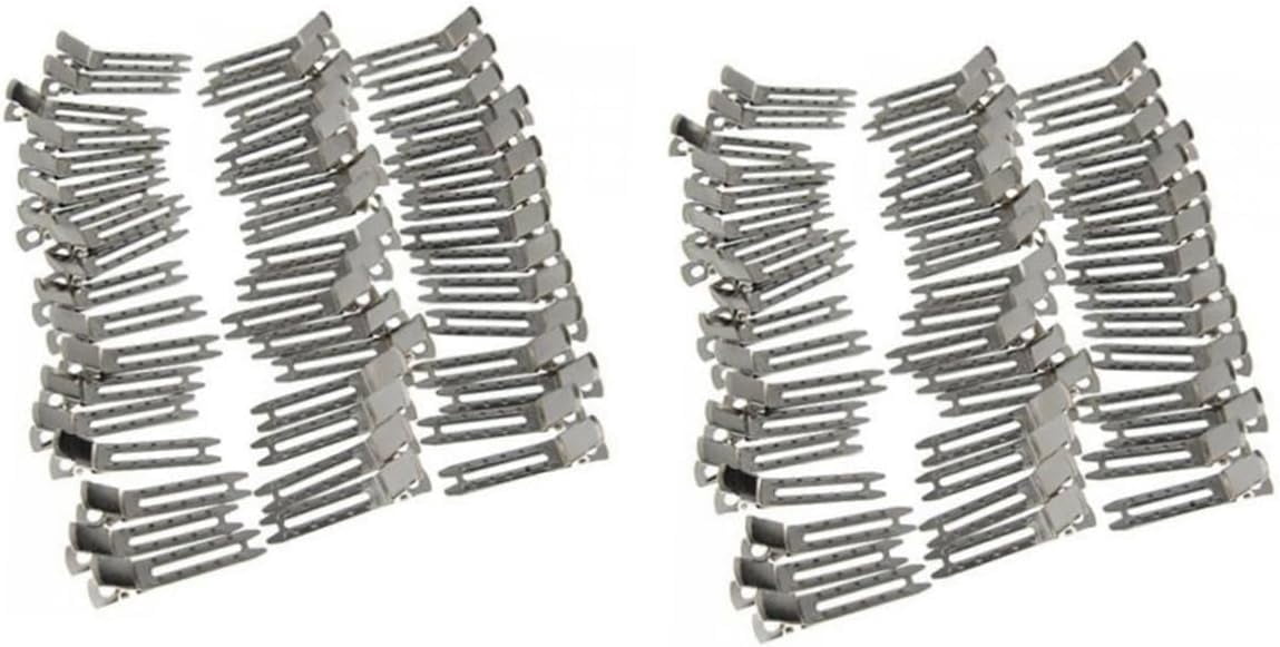 100 pcs curl pin clips alligator hairgrip barrette metal hair claw ...