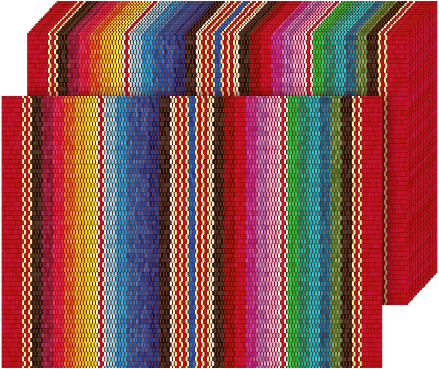 100 pcs mexican paper placemats disposable placement mats bulk colorful striped placemats mexico ...