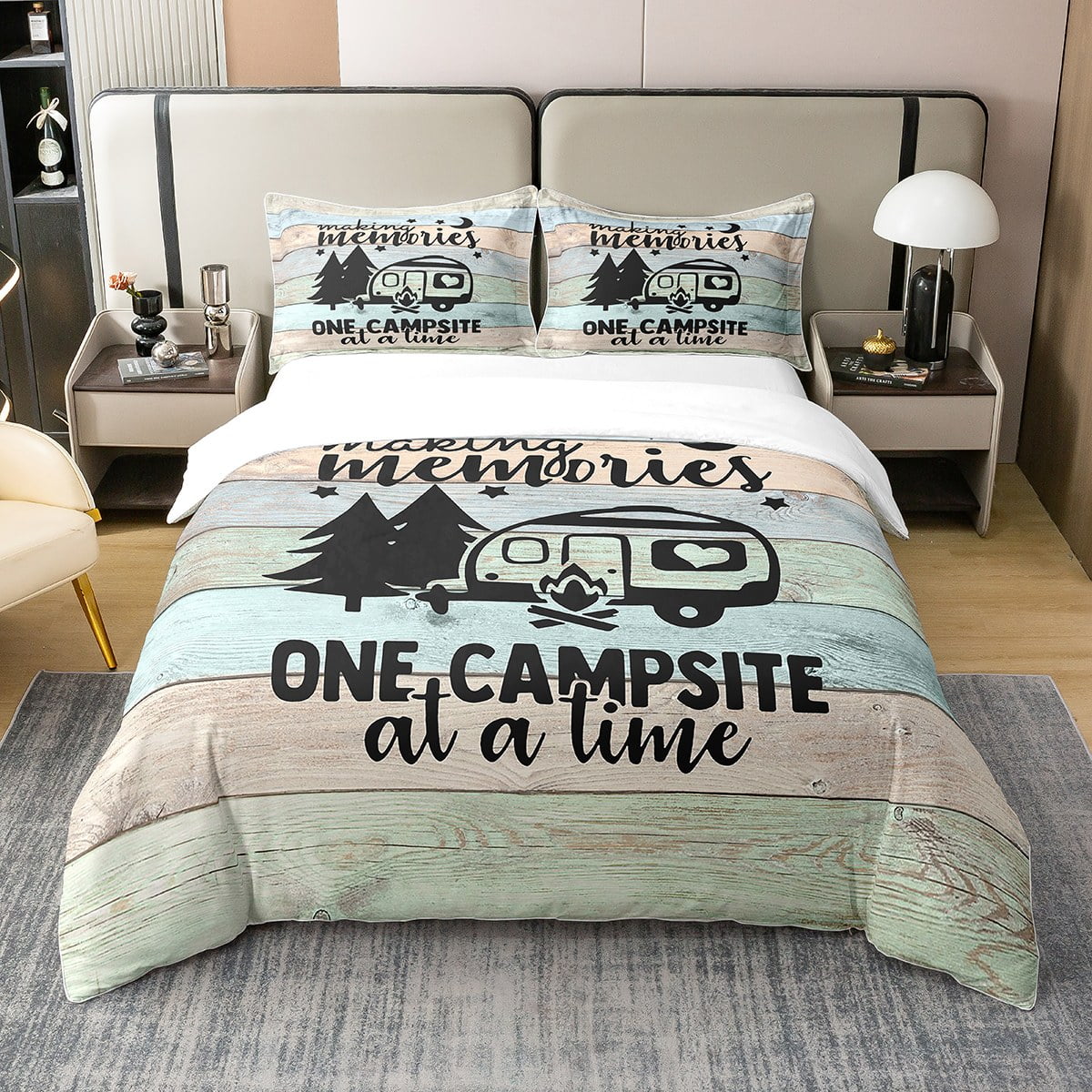 100 percent Cotton RV Camper Bedding Set,Camping Duvet Cover Camping ...