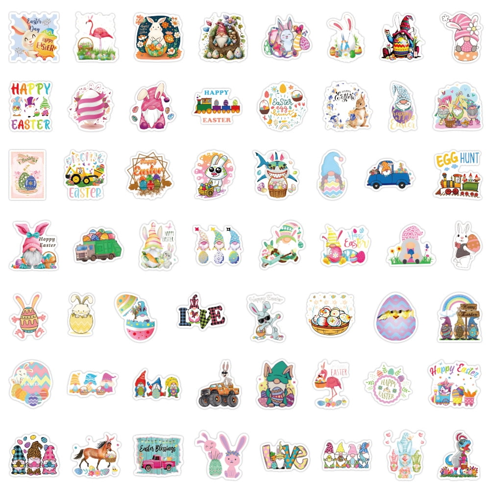 100 pieces [Easter Bunny ~ Cartoon Easer Easter Bunny Egg Graffiti ...
