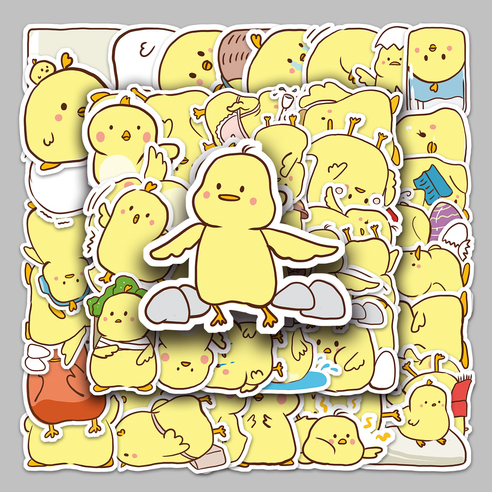 100 pieces of cartoon chickens, cartoon animals, chickens, original ...