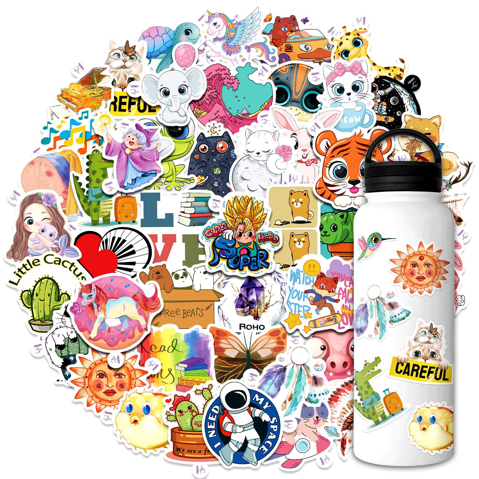 100 pieces of small-eared tiger T1499 small-eared tiger stickers newly ...