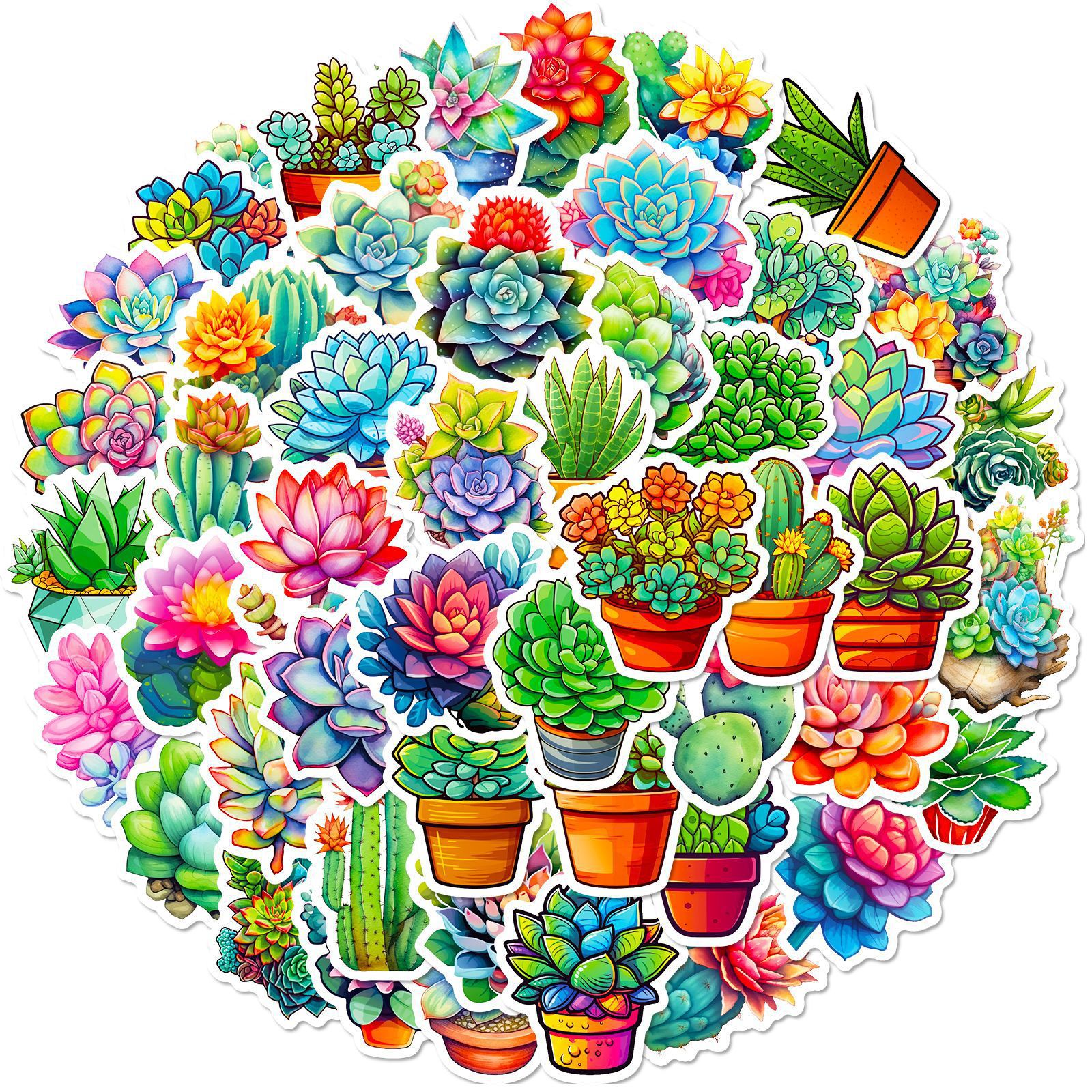 100 pieces of succulent dumplings and succulent stickers, new cartoon ...
