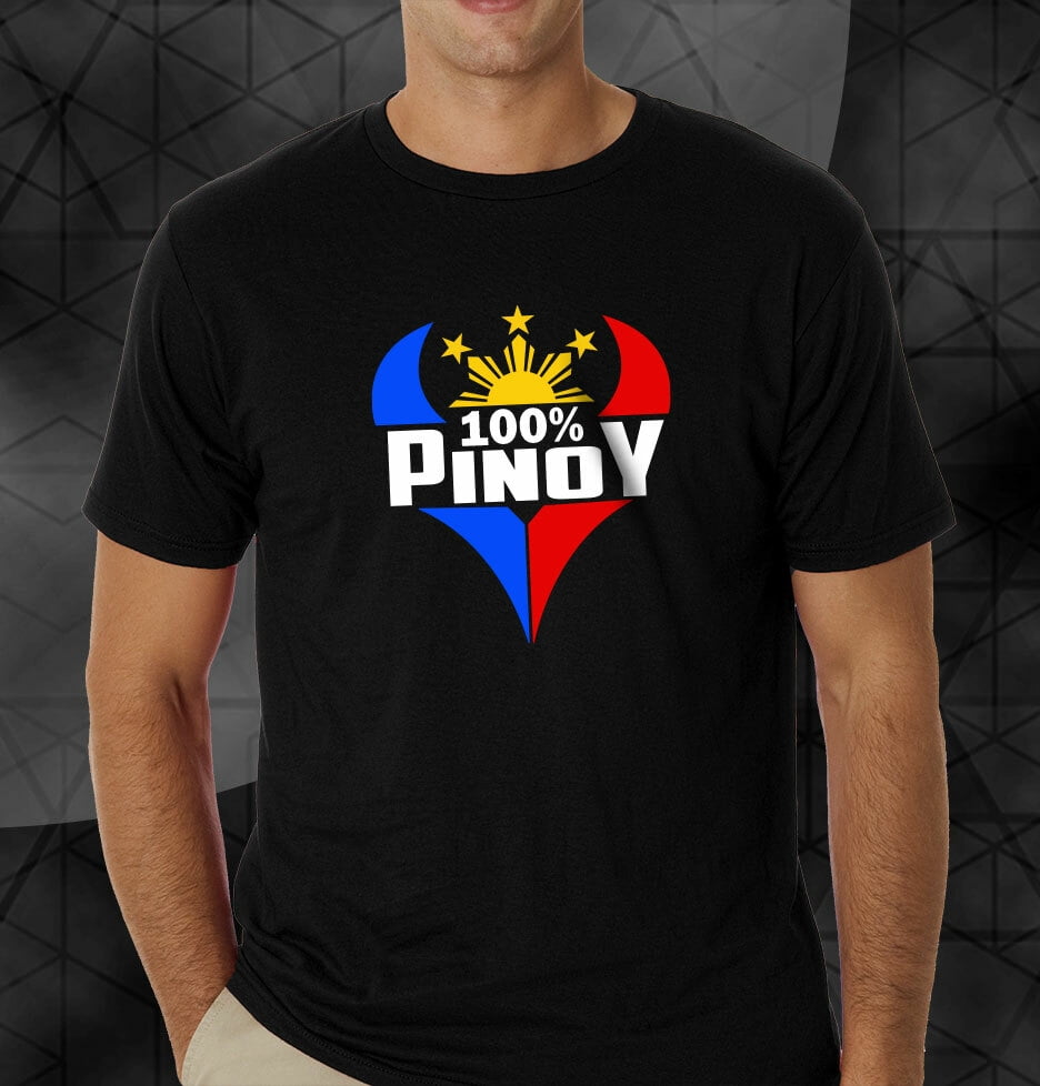 100% pinoy Philippines filipino t-shirt w/ Unique Philippine Flag 100% Cotton - Walmart.com
