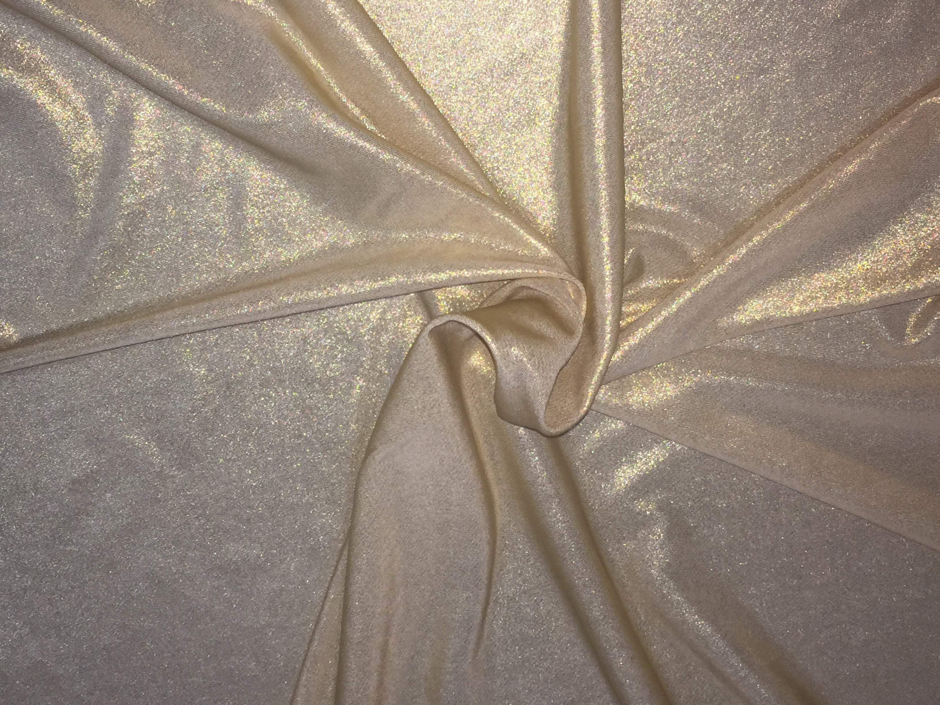 100% polyester metallic gold lycra colour stretch fabric 58quot; wide ...