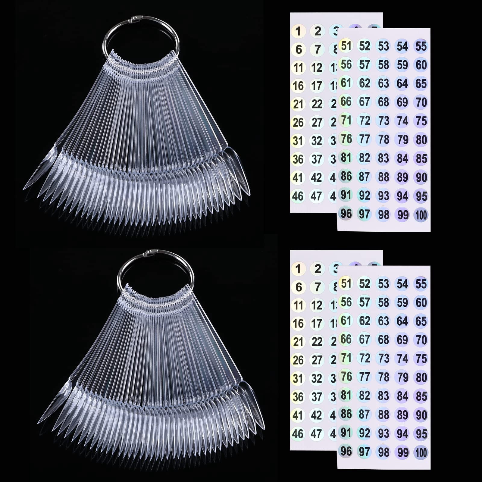 100 ps Nail Swatch DHF10 Sticks with Number Stickers, Nail Color ...