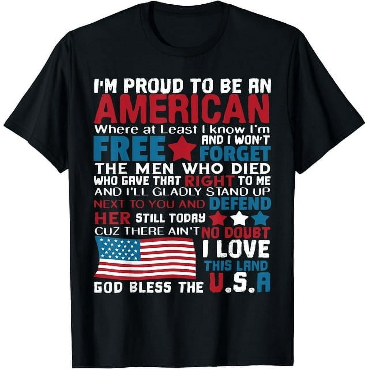 100% pure cotton American Proud to be Patriotic featuring USA Flag ...