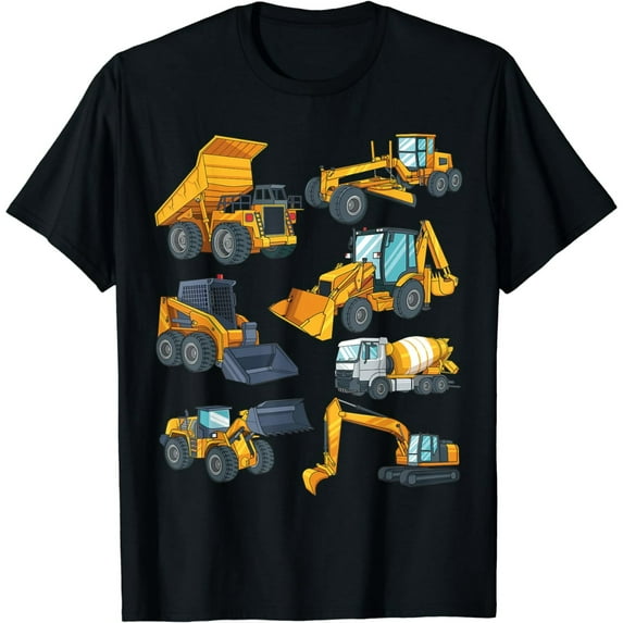 100% pure cotton Construction Vehicles for Boys Dump Truck Bull Dozer T ...