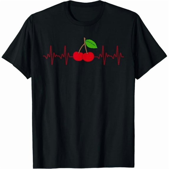 100% pure cotton Cute Cherry Print For Men Women s Red Cherries Graphic ...