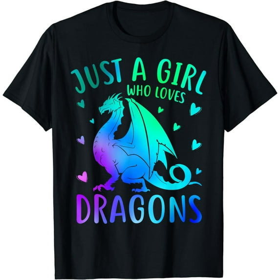 100% pure cotton Cute Just A Girl Who Loves Dragons Women and Girls T ...