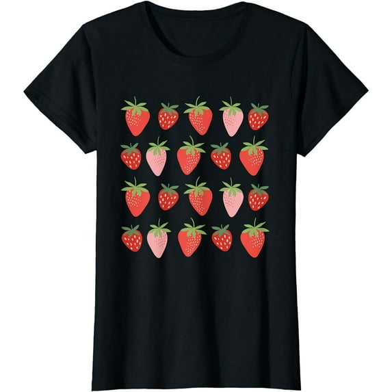 100% pure cotton Cute Strawberry Apparel Lover Summer T-Shirt - Walmart.com