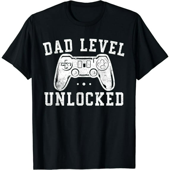 100% pure cotton Dad Level Unlocked New Dad To Be Gifts Gamer Father's ...