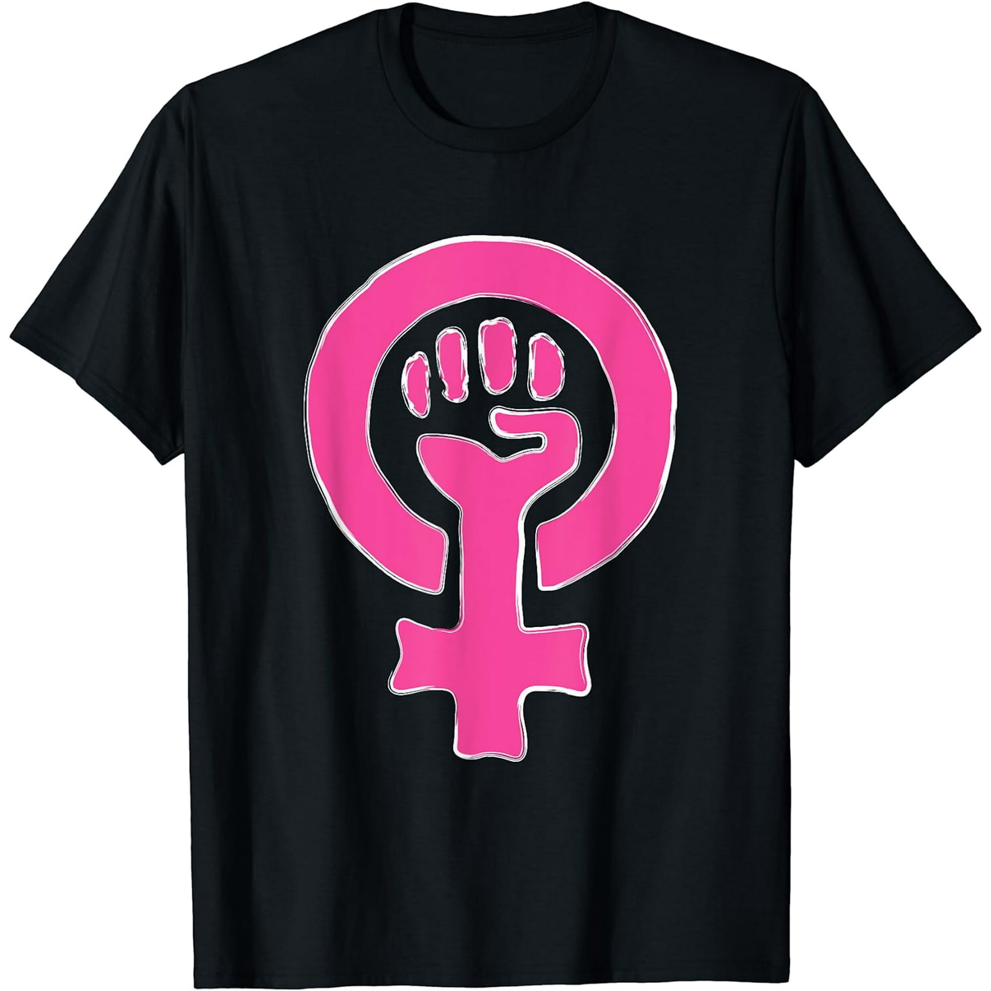 100% pure cotton Feminist Symbol T-Shirt Feminism Hot Pink Activist ...