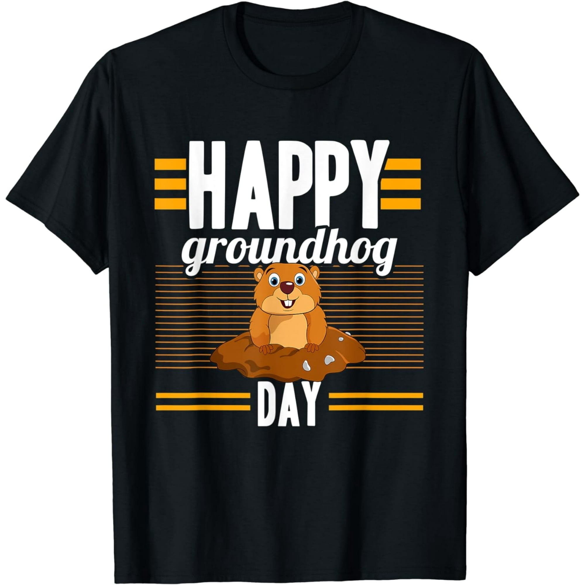 100% pure cotton Funny Groundhog Ground Hog Happy Groundhog Day T-Shirt ...