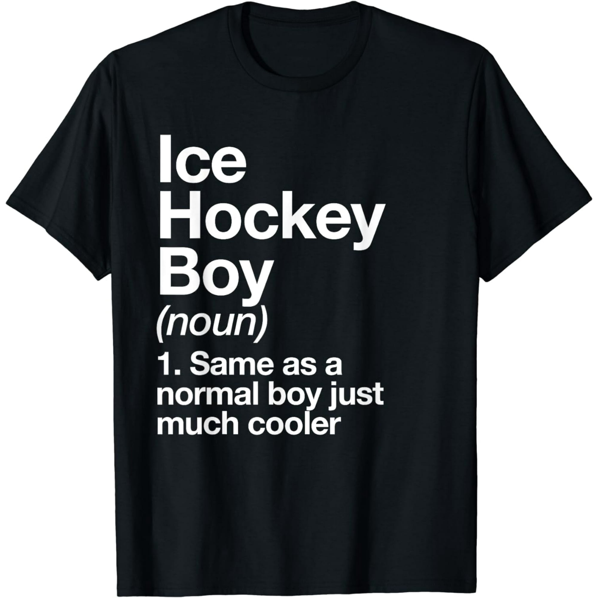 100% pure cotton Ice Hockey Boy Definition Funny Sports T-Shirt ...