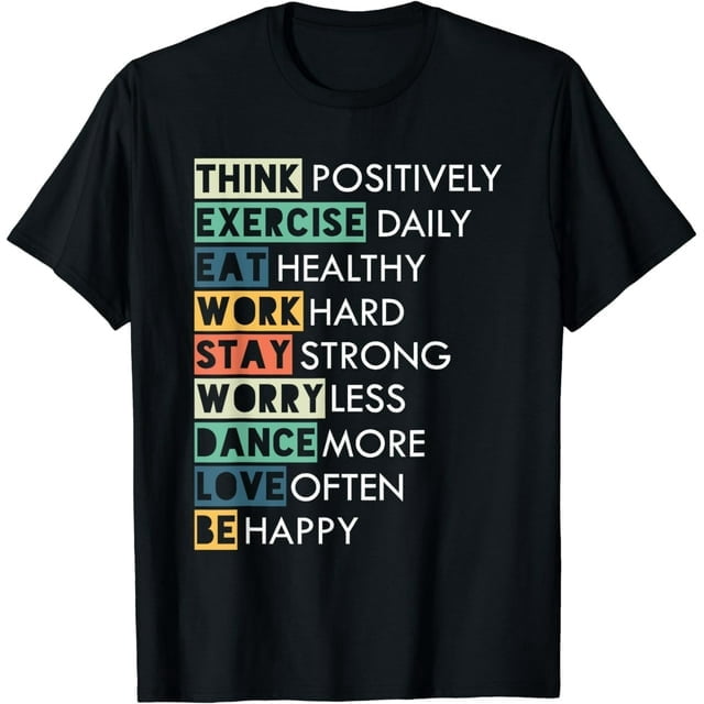 100% pure cotton Inspirational Message - Think Positive Love Often Be ...