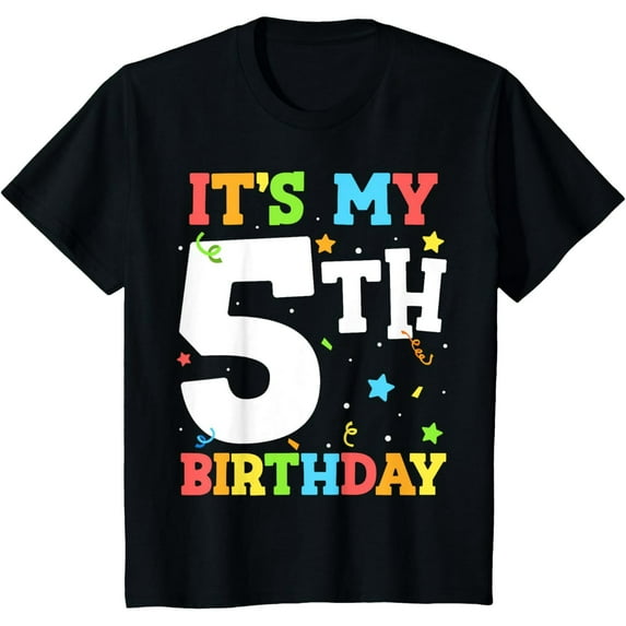 100% pure cotton It's My 5th Birthday 5 Five Happy Birthday Boy or ...