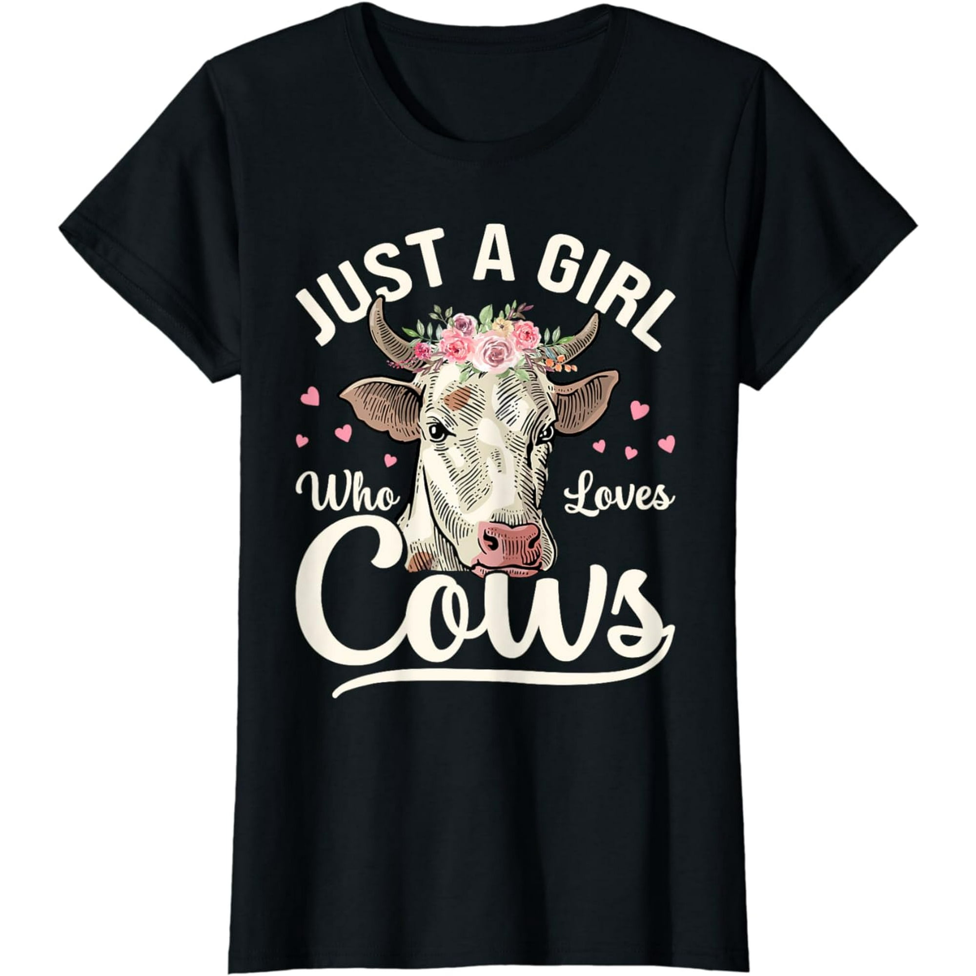 100% pure cotton Just a Girl Who Loves Cows Funny Cute Cow for Lady ...