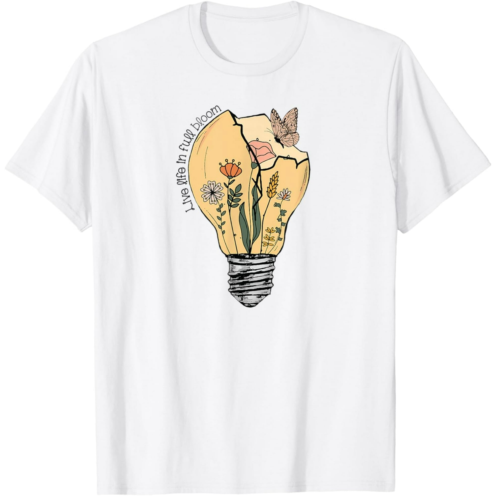 100% pure cotton Live Life in Full Bloom Summer Flowers Positive ...