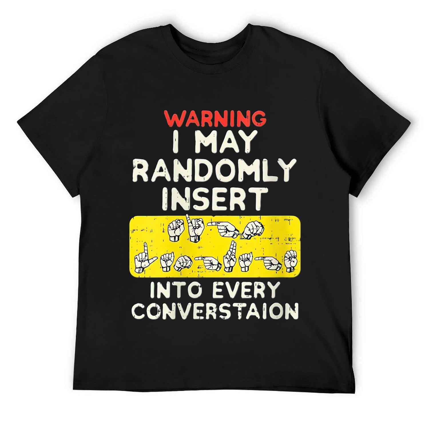 100% pure cotton Mens Sign Language Everyday Conversation American Sign ...