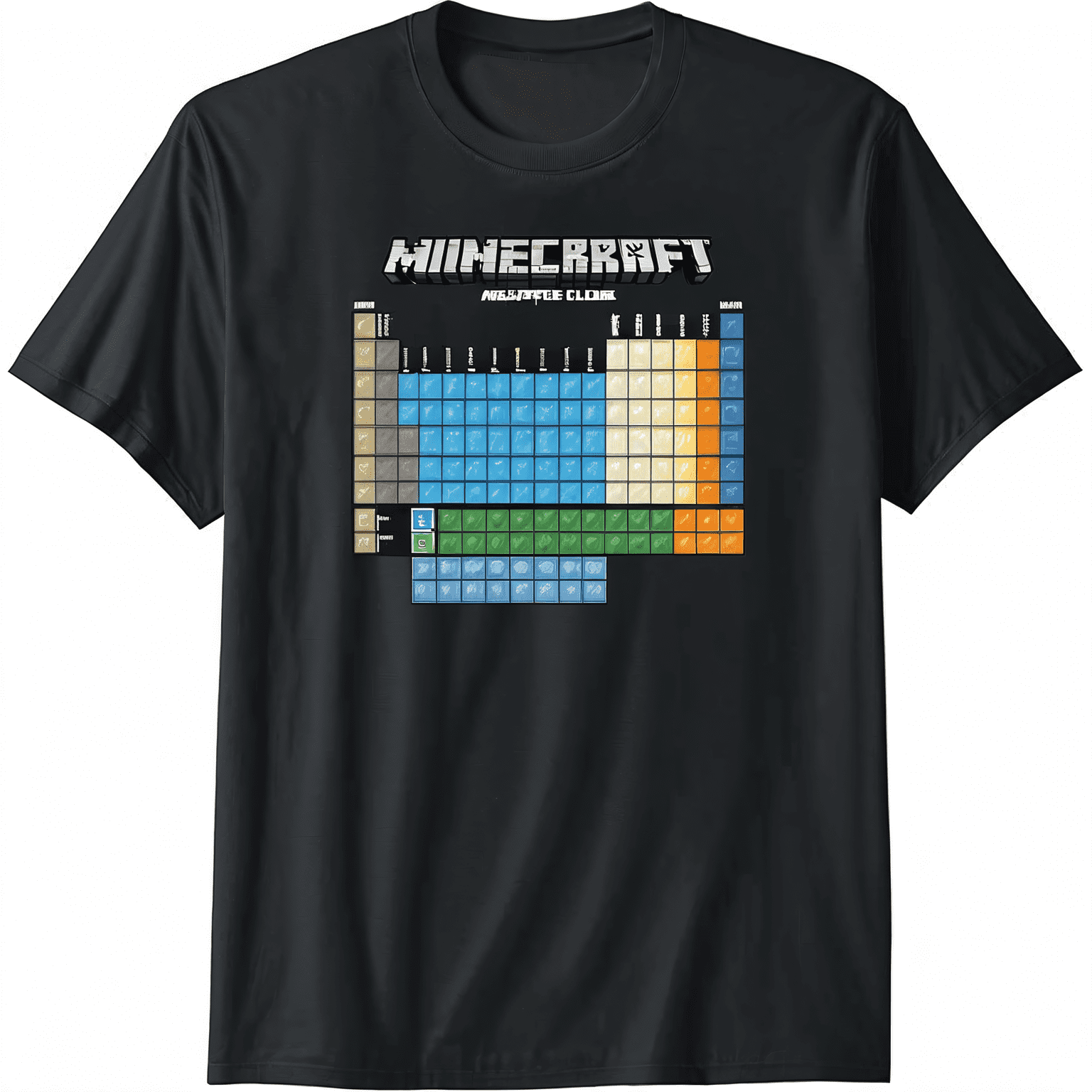 100% pure cotton Minecraft Periodic Table Of Blocks T-Shirt - Walmart.com