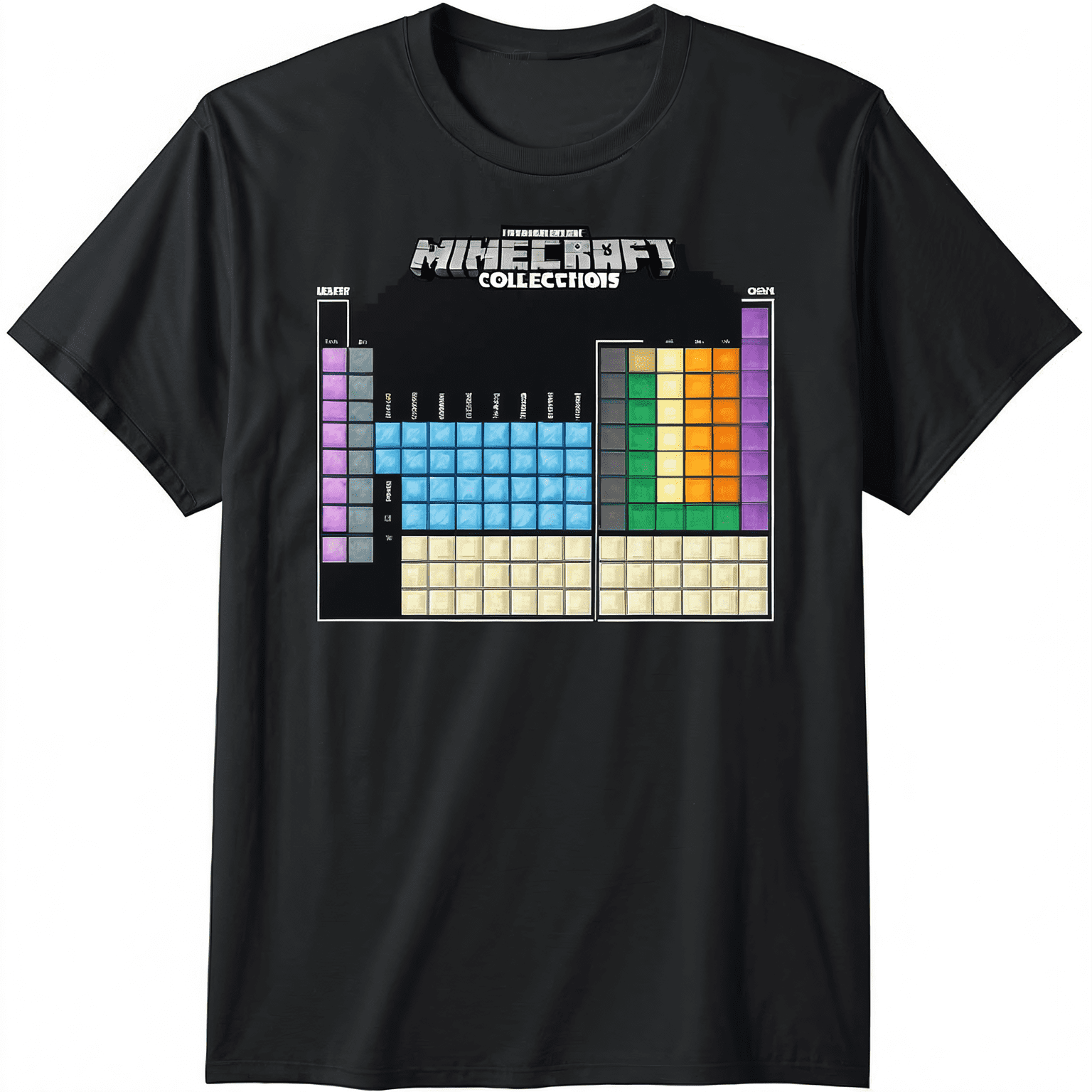 100% pure cotton Minecraft Periodic Table Of Blocks T-Shirt - Walmart.com