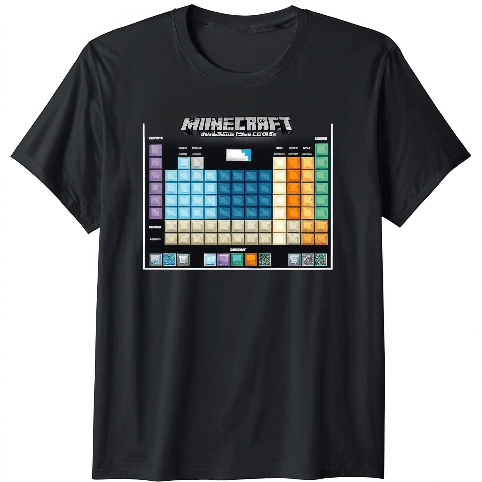 100% pure cotton Minecraft Periodic Table Of Blocks T-Shirt - Walmart.com