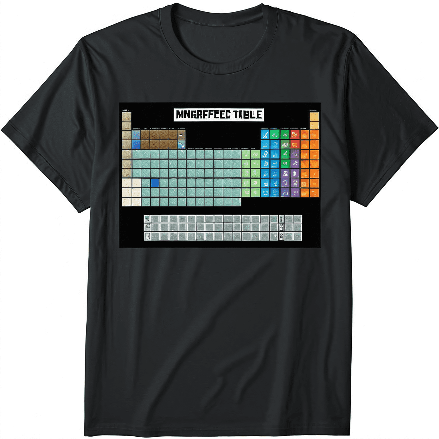 100% pure cotton Minecraft Periodic Table Of Blocks T-Shirt - Walmart.com