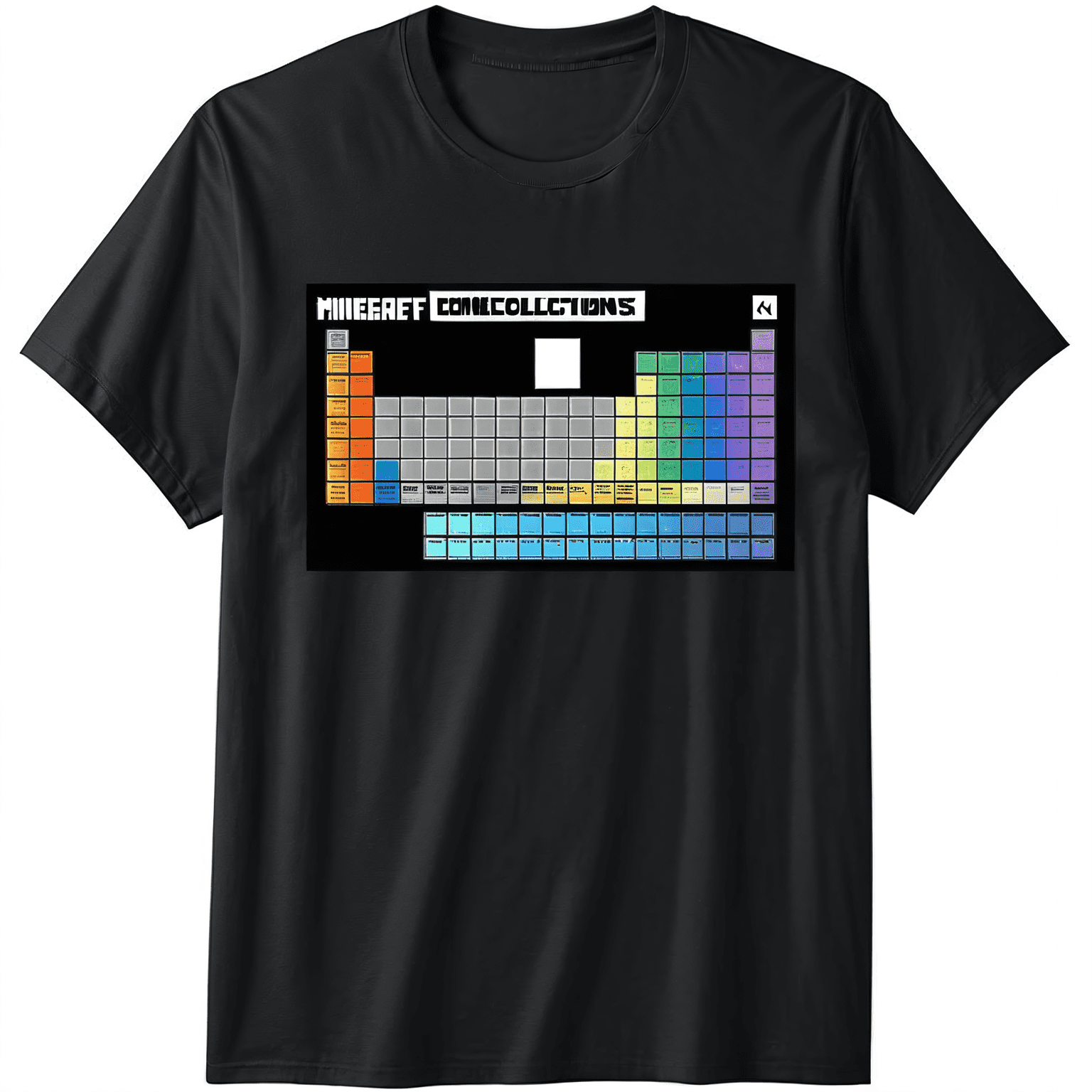 100% pure cotton Minecraft Periodic Table Of Blocks T-Shirt - Walmart.com
