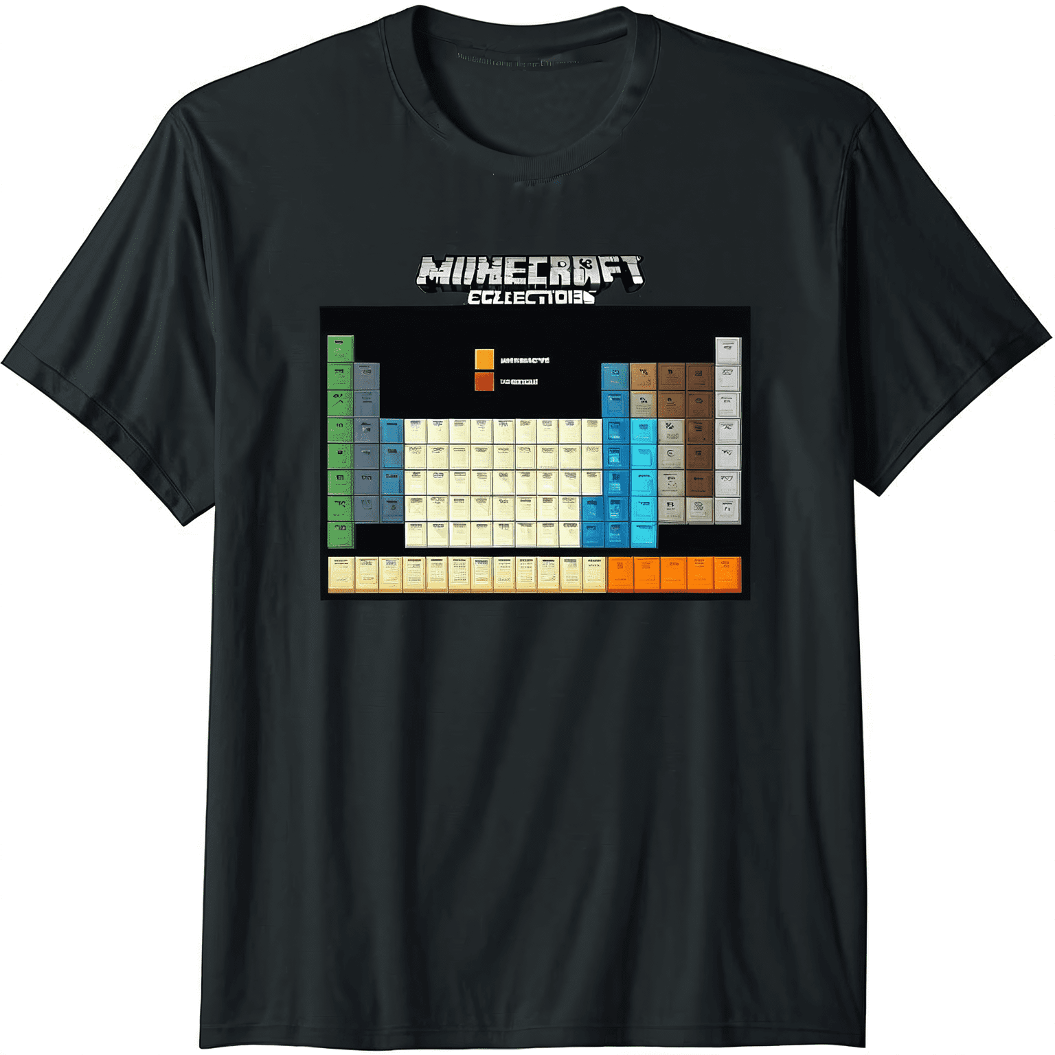 100% pure cotton Minecraft Periodic Table Of Blocks T-Shirt - Walmart.com