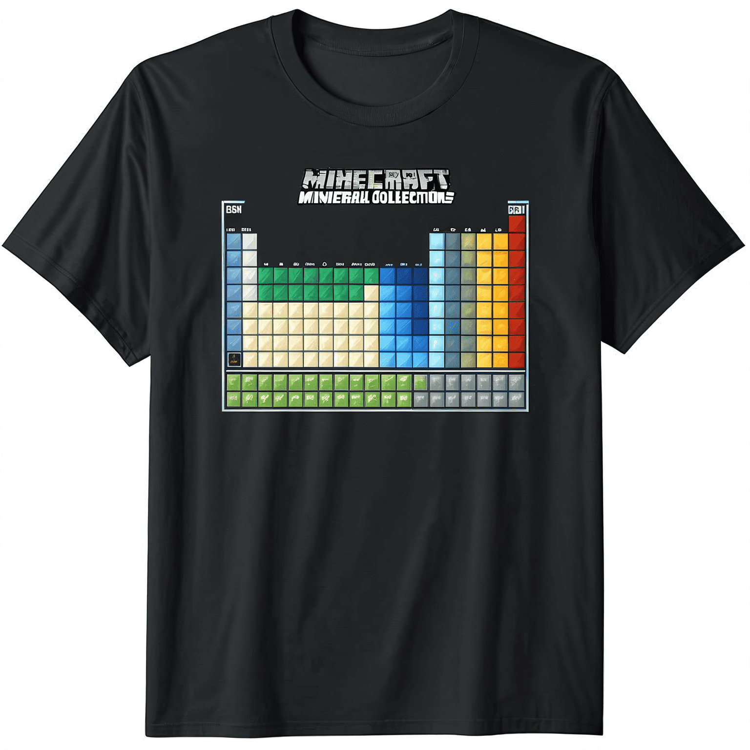100% pure cotton Minecraft Periodic Table Of Blocks T-Shirt - Walmart.com