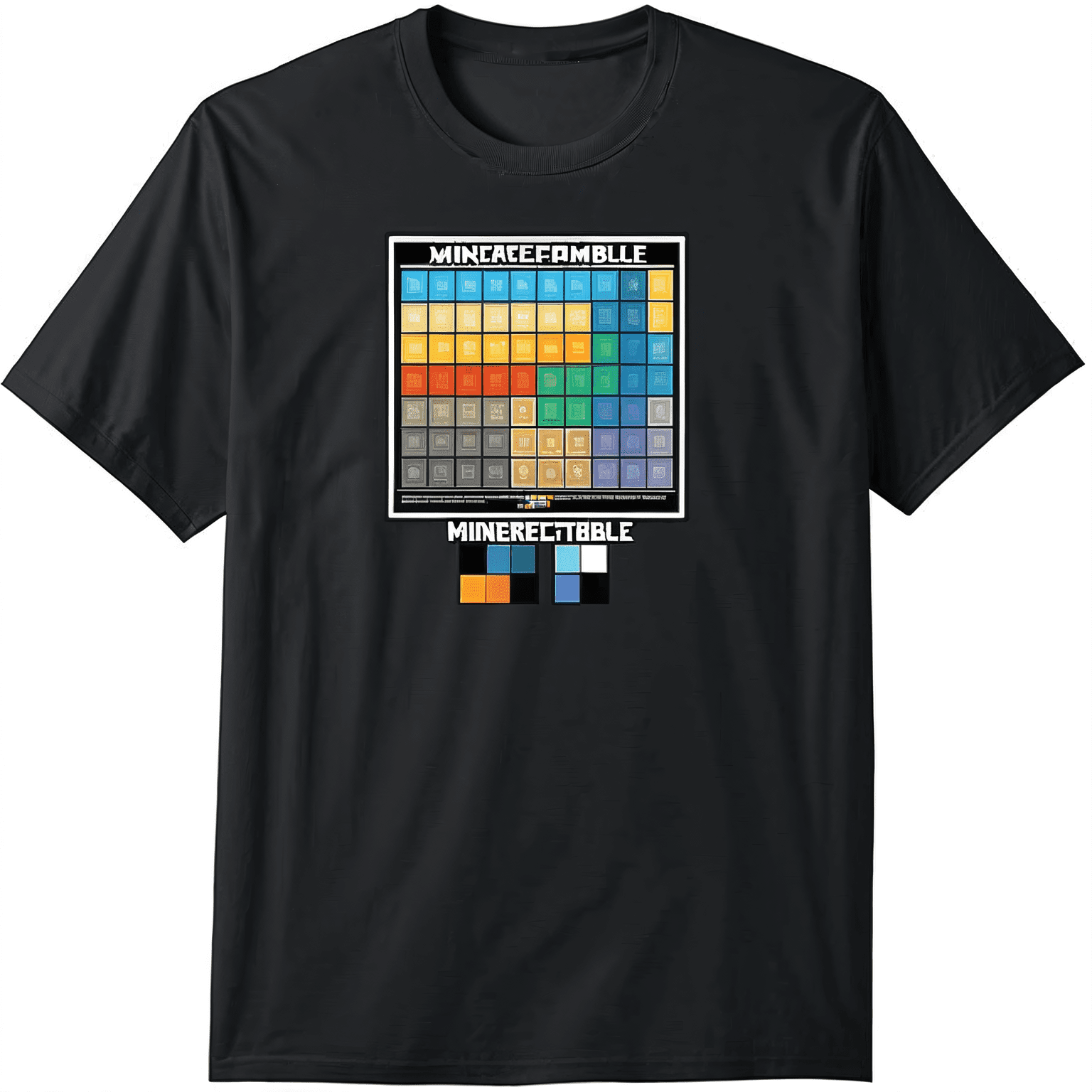100% pure cotton Minecraft Periodic Table Of Blocks T-Shirt - Walmart.com
