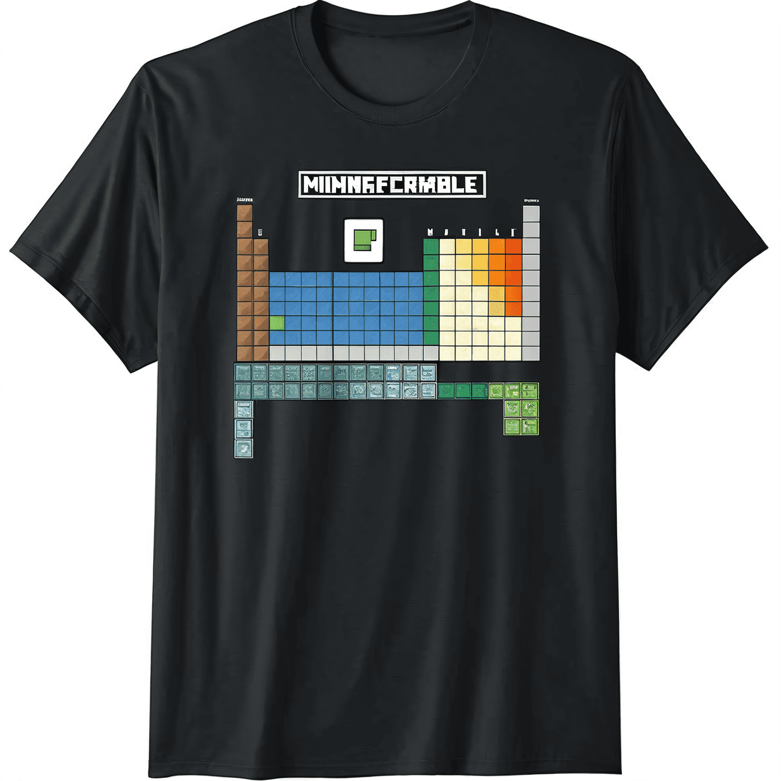 100% pure cotton Minecraft Periodic Table Of Blocks T-Shirt - Walmart.com