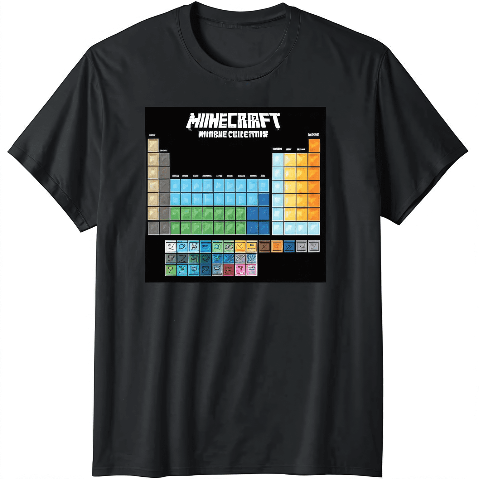 100% pure cotton Minecraft Periodic Table Of Blocks T-Shirt - Walmart.com