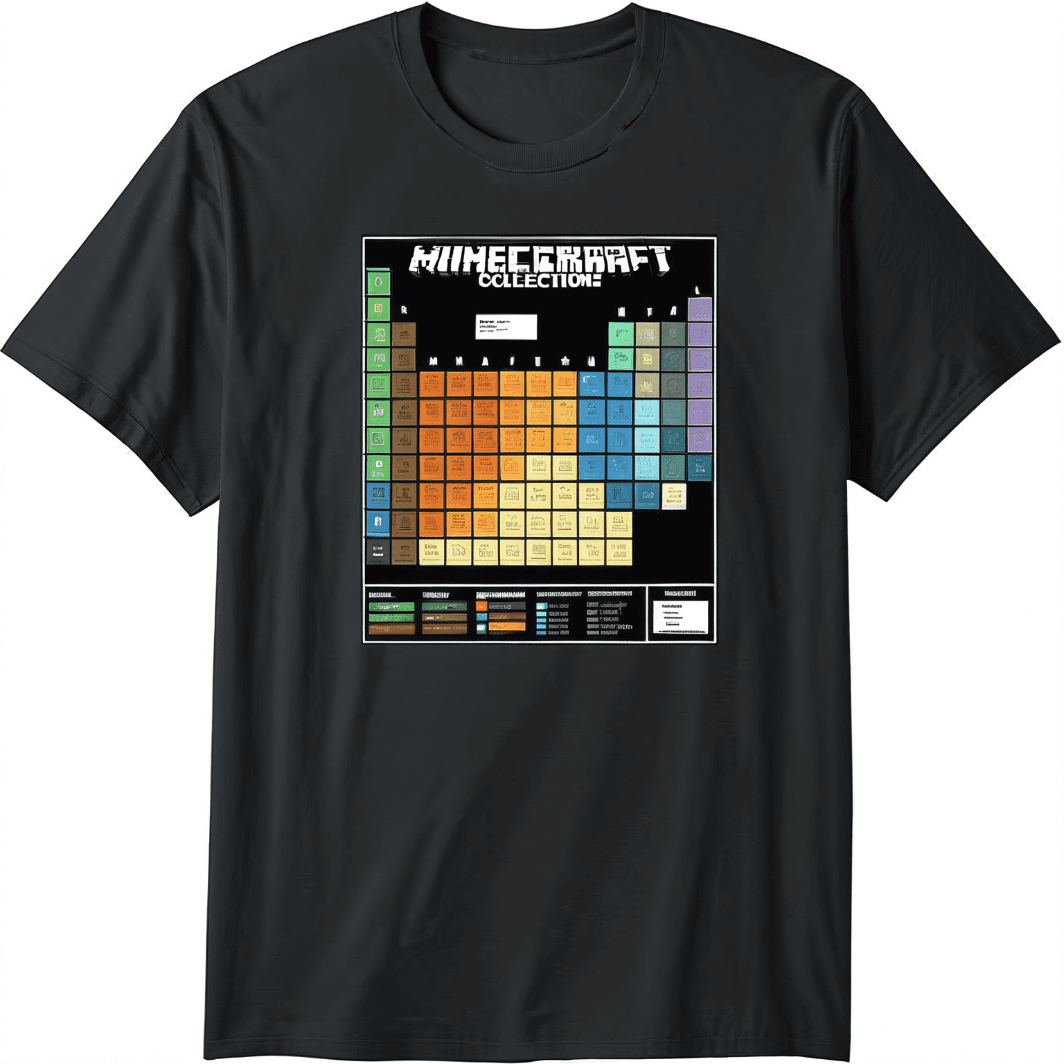 100% pure cotton Minecraft Periodic Table Of Blocks T-Shirt - Walmart.com